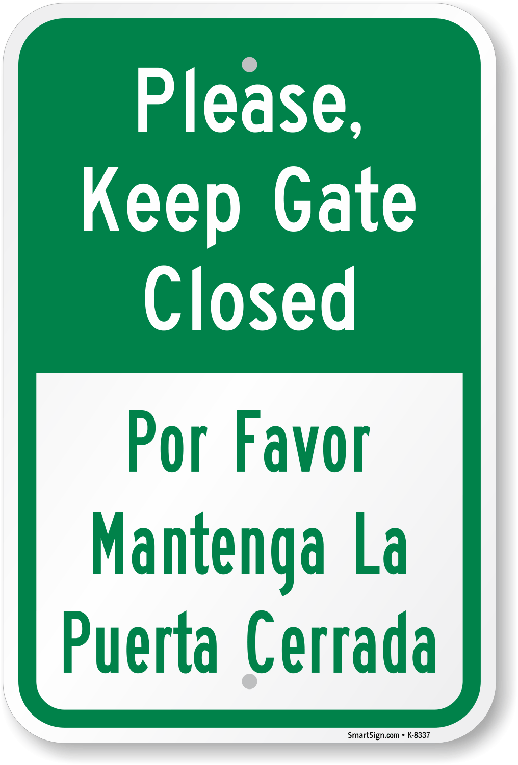 OSHA Danger Keep Gate Closed Sign