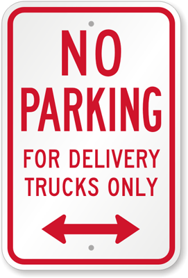 No Delivery Trucks Beyond This Point Sign & Other Property Signs