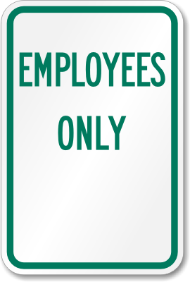 Employees Only Aluminum Sign, SKU: K-2629