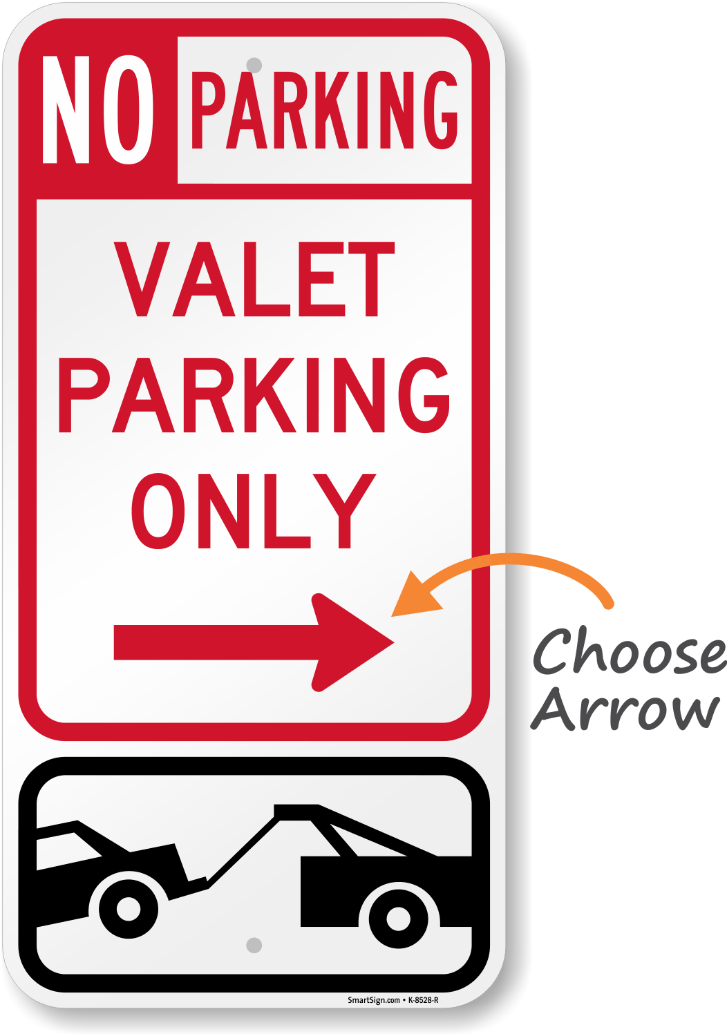 Parking Lot Sign - No Parking, Valet Parking Only Sign