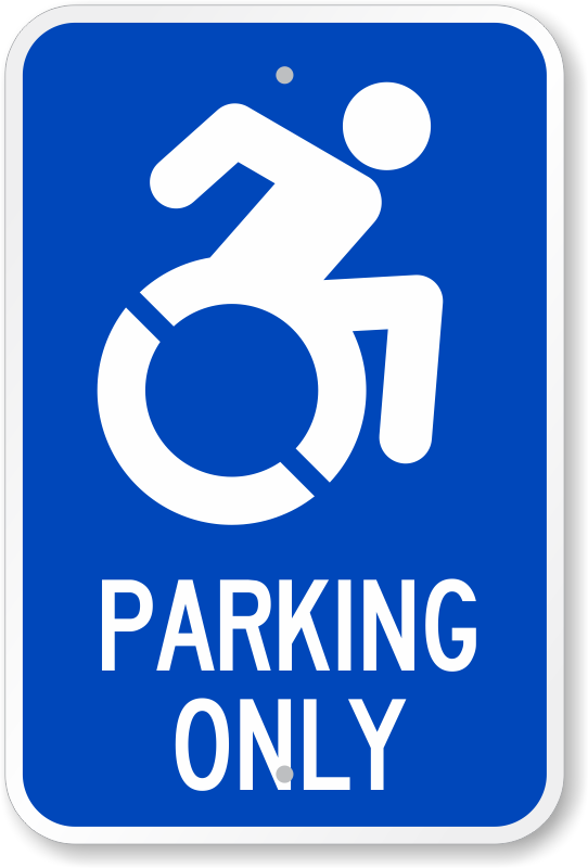 ADA Accessible Parking Only Sign With ISA Symbol