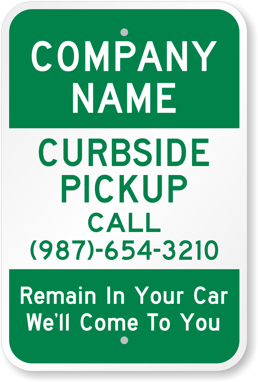 Curbside Pickup w/ Arrows Custom ConeBoss Sign