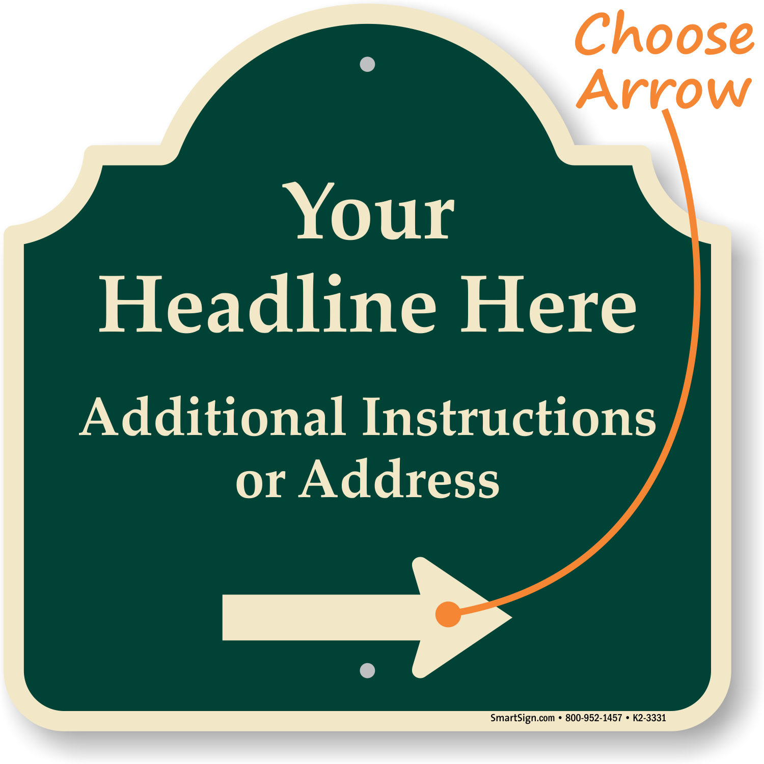 Custom Palladio Sign With Arrow, SKU: K2-3331