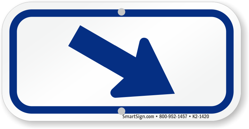 Bidirectional Arrow, Supplemental Sign, Blue Reversed