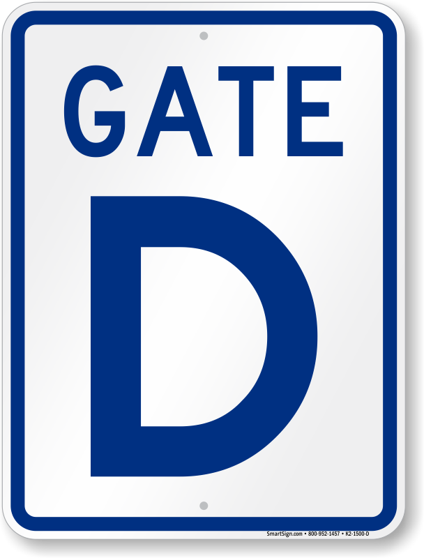 Gate D, Gate ID Sign, SKU: K2-1500-D