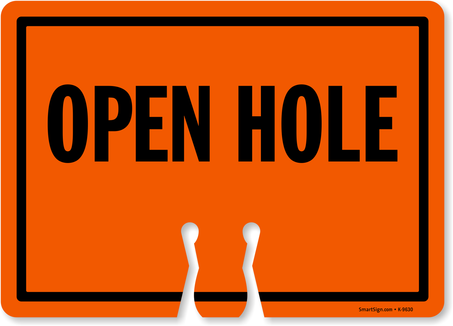 Open hole Cone Top Warning Sign , SKU: K-9630