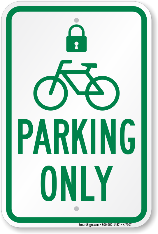 Cool Bicycle Parking Sign with Graphic