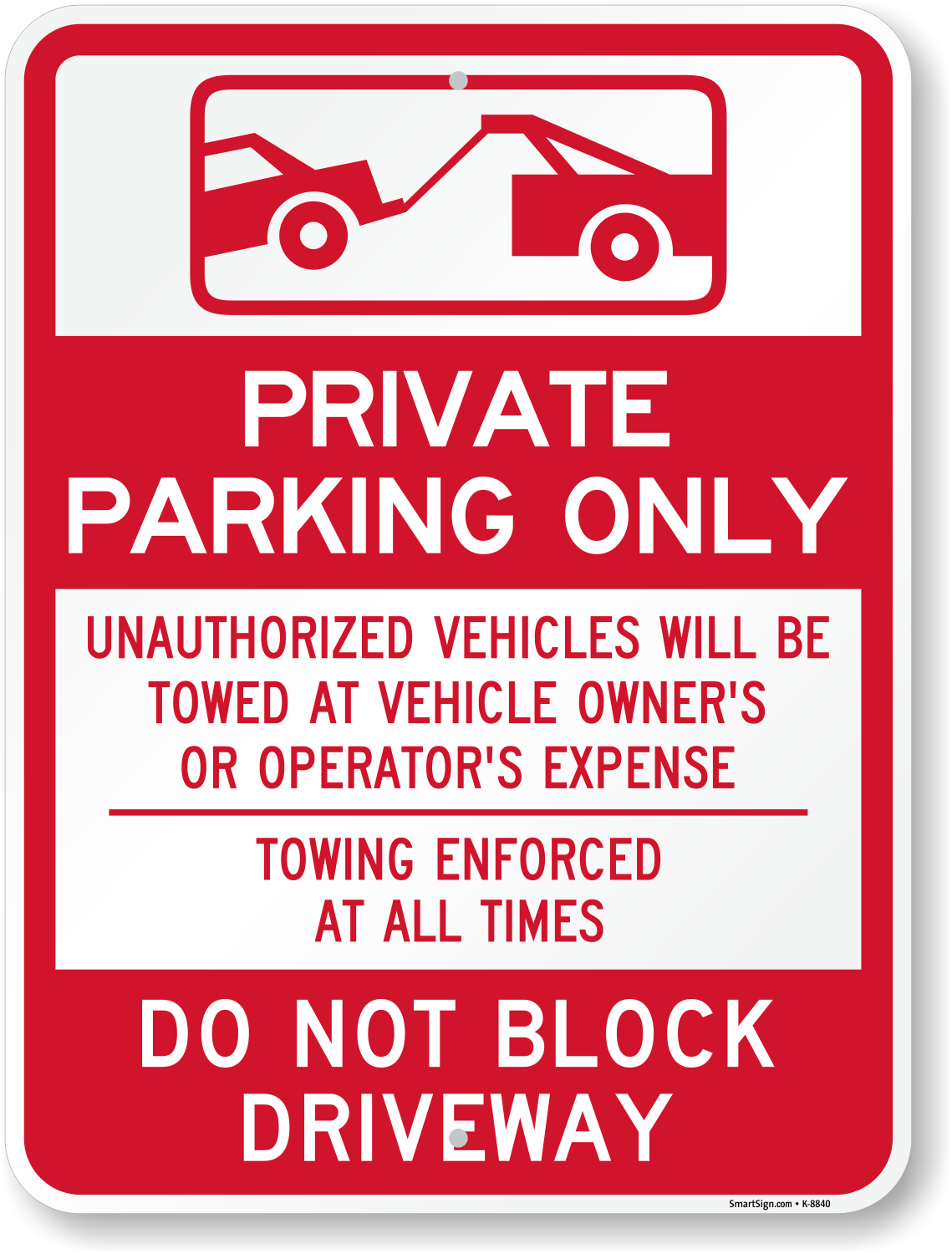 Custom Private Parking Only Sign