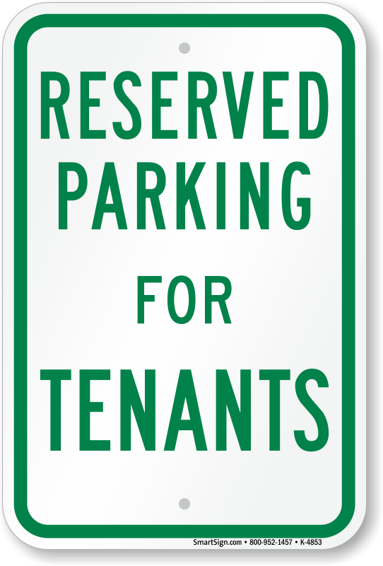 Reserved Parking For Tenants Only Sign. Buy from your trusted USA ...