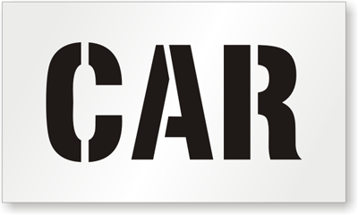 4 in. x 16 in. CAR Parking Stencil and Other Floor Stencil Signs, SKU ...