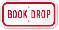 Book Drop Sign - Library Signs, SKU: K-9297
