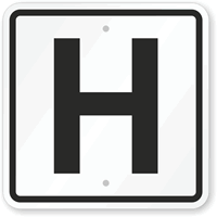 Letter H Parking Spot Sign , SKU: K-6287