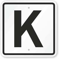 Letter K Parking Spot Sign , SKU: K-6290