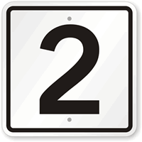Parking Spot Sign with Number 2, SKU: K-6261